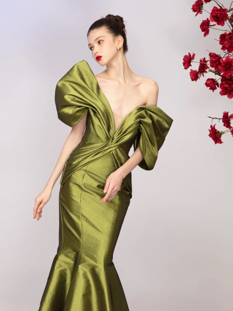 Amy Off-shoulder Puff Sleeve Maxi Mermaid Dress – Vicky and Lucas